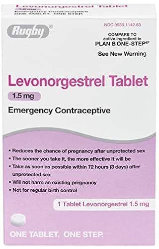Levonorgestrel 1.5mg Emergency Contraceptive Tablet (Compare to Plan B ...