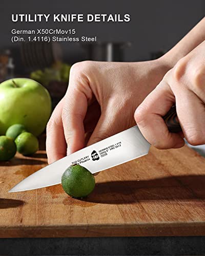 TUO Utility Knife, Small Kitchen Knife, 5 inch Paring Knife High Carbon ...