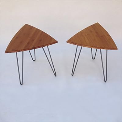 Pair of Guitar Pick Side Tables Mid Century Modern Triangle Shaped End ...