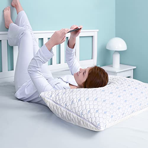 ESHINE Cooling Pillows King Size - Shredded Memory Foam Pillows, Gel Infused Cool Pillow ...