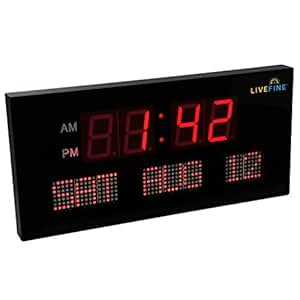 Amazon.com: Ivation Big Oversized Digital Blue LED Calendar Clock with ...