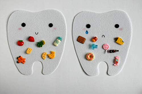 Happy tooth - Sad tooth with food trinkets, Good and bad food for teeth ...
