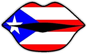 Amazon.com: Kissing Lips Puerto Rico Flag Car Sticker Sign - Decal ...