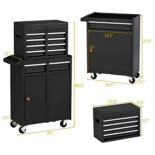 Tool Storage Cabinet&Tool Chest, 5-Drawer Four Wheels Rolling Tool ...