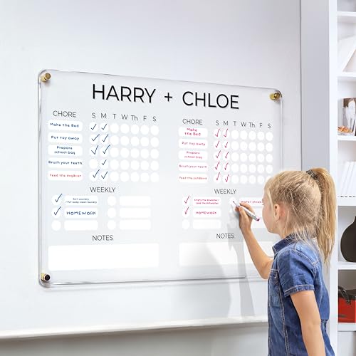 Personalized Acrylic Dry Erase Chore Chart For Kids | Customized Chore ...