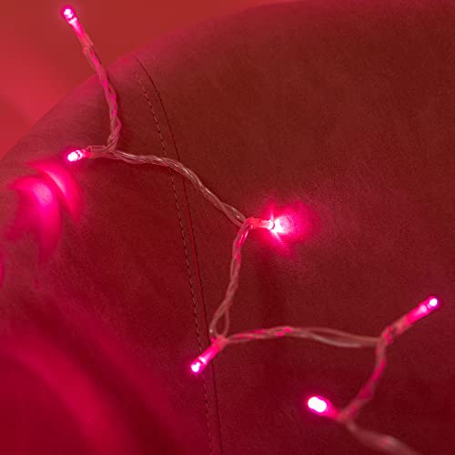 YULETIME 100 Feet 300 Count Pink LED String Lights with 8 Models ...