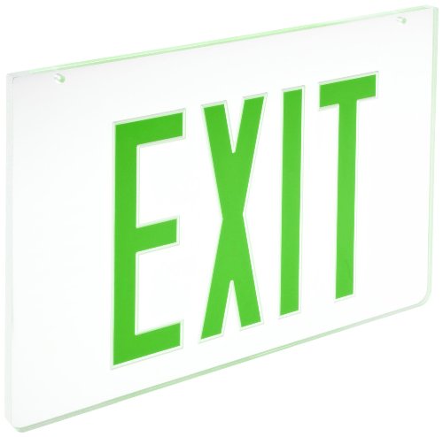 Morris Products 73322 Surface Mount Edge Lit LED Exit Sign, Green on ...