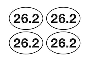 Amazon.com: 4 Pack 26.2 Marathon Running Sticker Bumper Sticker Oval 5 ...