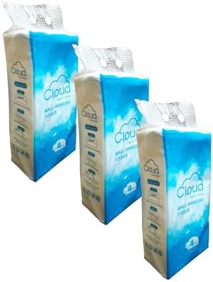 Cloud Wall Hanging Facial Tissue, 4-Ply, 1200 Tissues Each, Pack of 3 ...