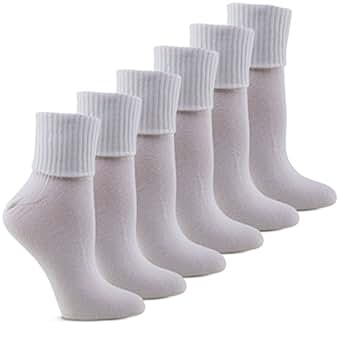 Jefferies Socks Womens Triple Roll Turn Cuff Cotton Plus Size Socks 6 ...