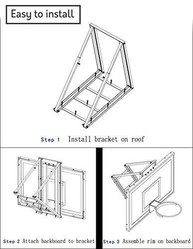 katop Garage Roof-Mount Outdoor Basketball Hoop System with 60 inch ...