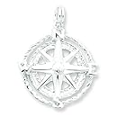 Amazon.com: Sterling Silver Compass Rose Charm Pendant Jewelry: Clasp ...