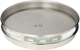 Advantech 40SS8H Stainless Steel Half Sieve, 8" Diameter, #40 Mesh Size ...