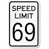 Amazon.com: AAROENLYS Retro Sign Tin Sign Speed Limit 69 Decal Driving ...