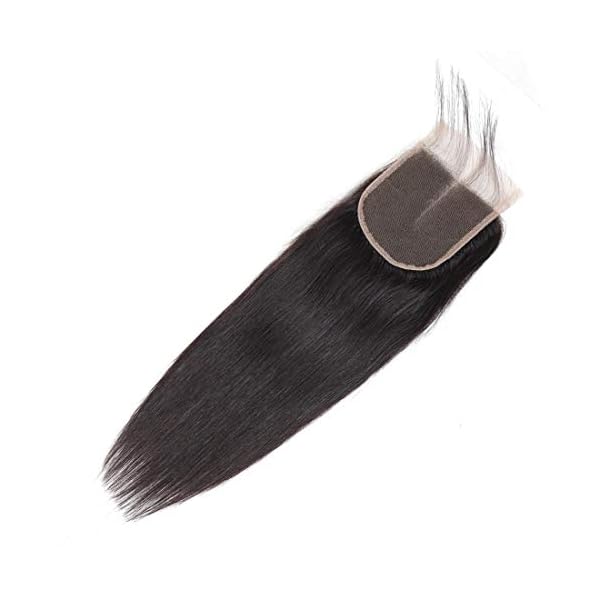 4X4 Middle T Part Lace Closure Straight Brazilian 10A Virgin Human Hair ...
