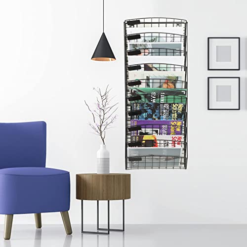 VEESUN Wall File Holder Organizer,10 Tier Hanging Wall Mount File Paper ...