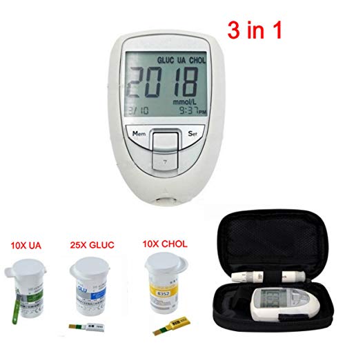 3 In 1 Blood Glucose Cholesterol Uric Acid Monitor Testing | Desertcart ...