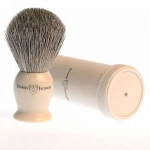 Amazon.com : Edwin Jagger Best Badger Hair Travel Shaving Brush with ...