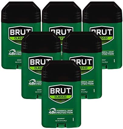 Brut Deodorant Stick, 2.25 Ounces, 6 Pack, Fresh Scent, Odor and ...