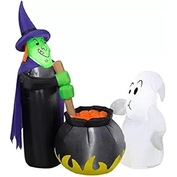 Amazon.com: Airblown Halloween Inflatable Witch's Brew Witch Cauldron ...