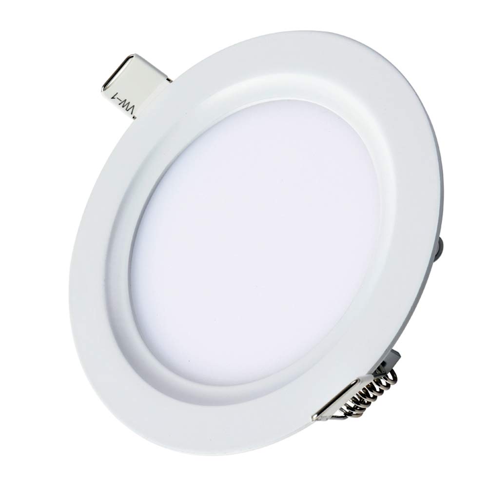 （Pack of 5）LED Panel Recessed Lights 4 inch Dimmable,6W Ultra-Thin ...