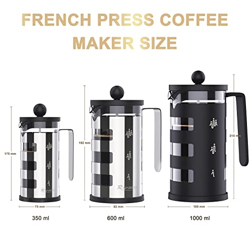 Mini French Press Coffee Maker 12 oz, Small Stainless Steel French ...