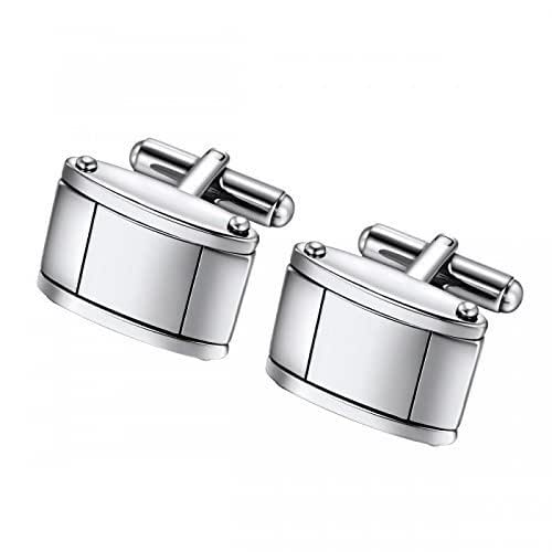 Amazon.com: Stainless Steel Geometric Cufflinks - Engraveable: Handmade