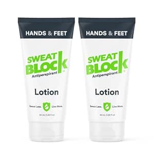 Amazon.com : SweatBlock Antiperspirant Lotion for Sweaty Hands & Feet ...