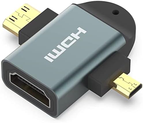 KASTWAVE 1 Pack 2in1 HDMI Mini Adapter, Male Micro to Female Standard HDMI Connector Adapter ...