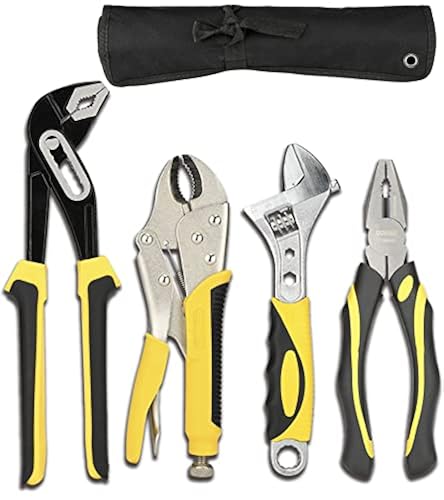 DOWELL Pliers Set 4-Pieces 8-Inch Combination Pliers Locking Pliers ...