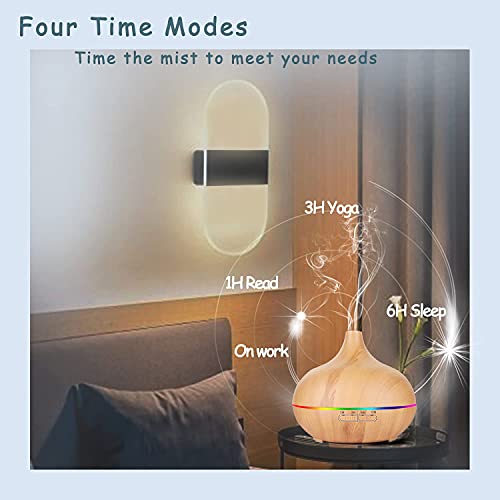 Essential Oil Diffuser, 550ml Ultra-Quiet Aromatherapy Diffuser with 9 ...