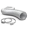 TerraBloom 6 Inch Aluminum Flex Duct - 8 FT Long, Flexible Ducting with ...