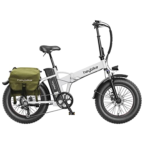 Heybike Mars Electric Bike Foldable 20" x 4.0 Fat Tire Electric Bicycle with 500W Motor, 48V 12 ...