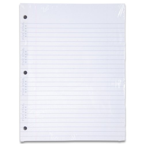 Five Star Reinforced Filler Paper Wide Ruled Loose leaf 10 5 X 8 Five Star Reinforced Filler Paper Wide Ruled Loose leaf 10 5 X 8