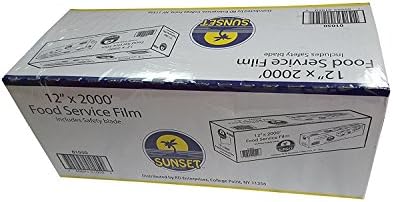 Sunset Food Service Plastic Film Wrap - 12 x 2000 - Includes Safety ...