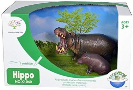 BW & H Animal Kingdom Wild Life set of 2 Hippo Action Figures Realistic ...