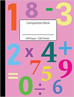 Math Composition Book: Pink Numbers 100 Sheets/200 Pages 7.44 x 9.69 ...