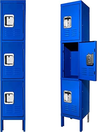 Pataku Metal Lockers for Employees, 3 Tier Storage Locker Cabinet ...