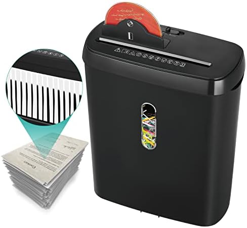 Paper Shredder, 8-Sheet Strip Cut CD Stables and Credit Card Paper ...