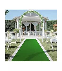 Buy Hassan Carpet Runner for Home Plain L Green Carpet Wedding ...