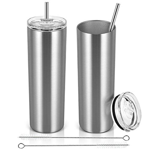 20 Oz Stainless Steel Skinny Tumbler 2 Pack Double Wall Insulated Tumblers With Lids And Straws 20-oz-stainless-steel-skinny-tumbler-2-pack-double-wall-insulated-tumblers-with-lids-and-straws