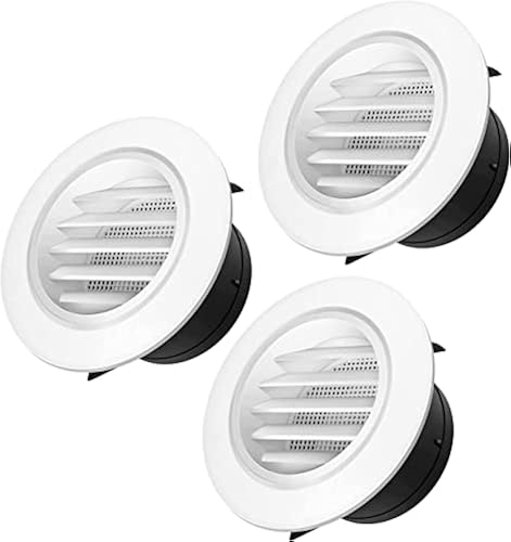 iPower 3 Pack 6 Inch Round Air Vents Louver Soffit Grille Cover with ...