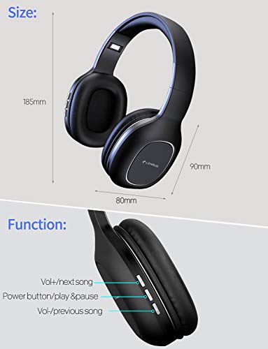LENRUE Bluetooth Headphone, Portable Bluetooth Headphones with ...