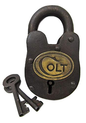 Prison Lock Padlock Antique-Finish w/Keys Colt Gun - Want It All