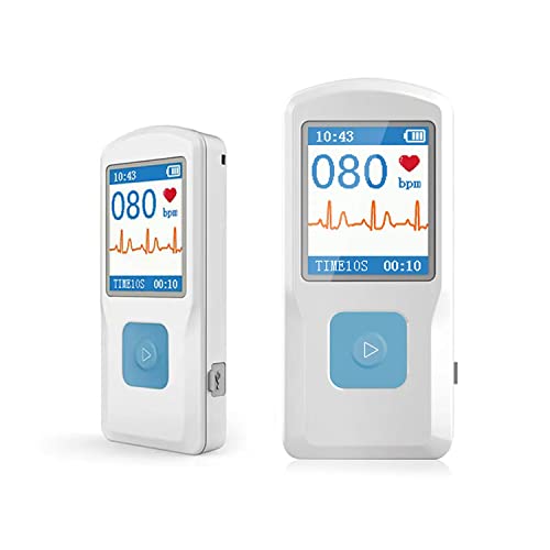 Portable EKG Heart Rate Monitor | Wireless Handheld Home ECG Cardio ...
