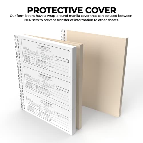 Custom 8.5" x 7" (3 Per Page) Carbonless NCR Books in 2-Part Duplicate ...