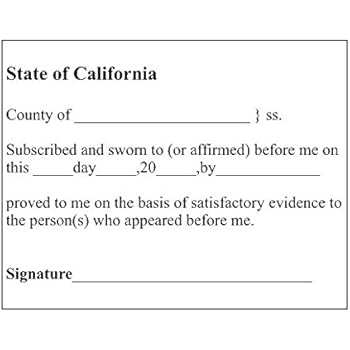 Amazon.com : New Jurat for State of California Pre ink Notary stamp in ...
