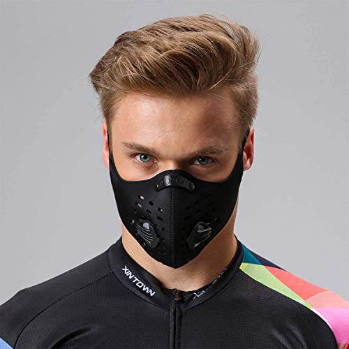 XL-XXL Mask Others Too Small? This ONE Will FIT Black Face Mask with 6 ...