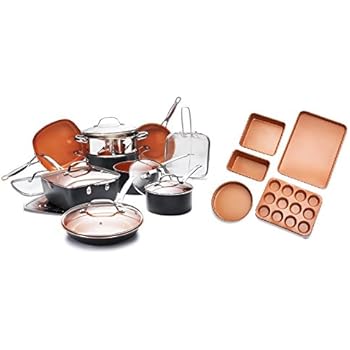 Amazon.com: Gotham Steel 15-Piece Titanium and Ceramic Nonstick Copper ...