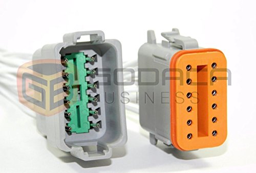 Buy 1x Set Female and Male Connector Plug 12-way 12 pin Deutsch DT series with wire Online at ...